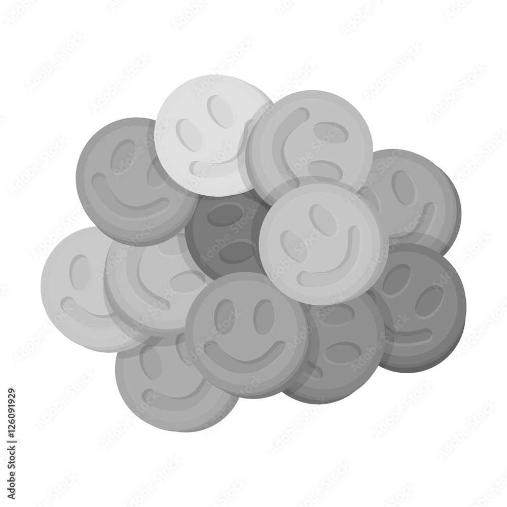 Ecstasy icon in monochrome style isolated on white background. Drugs ...