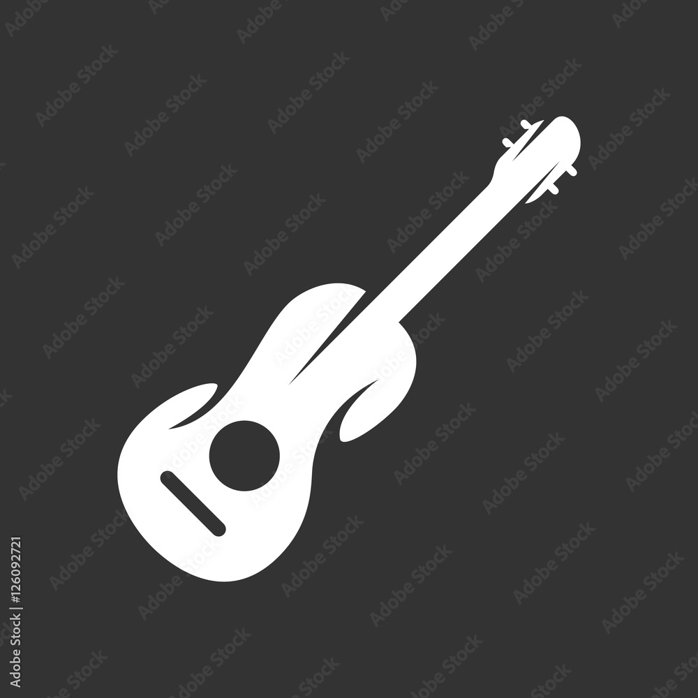 Guitar logo on black background. Vector icon Stock Vector | Adobe Stock