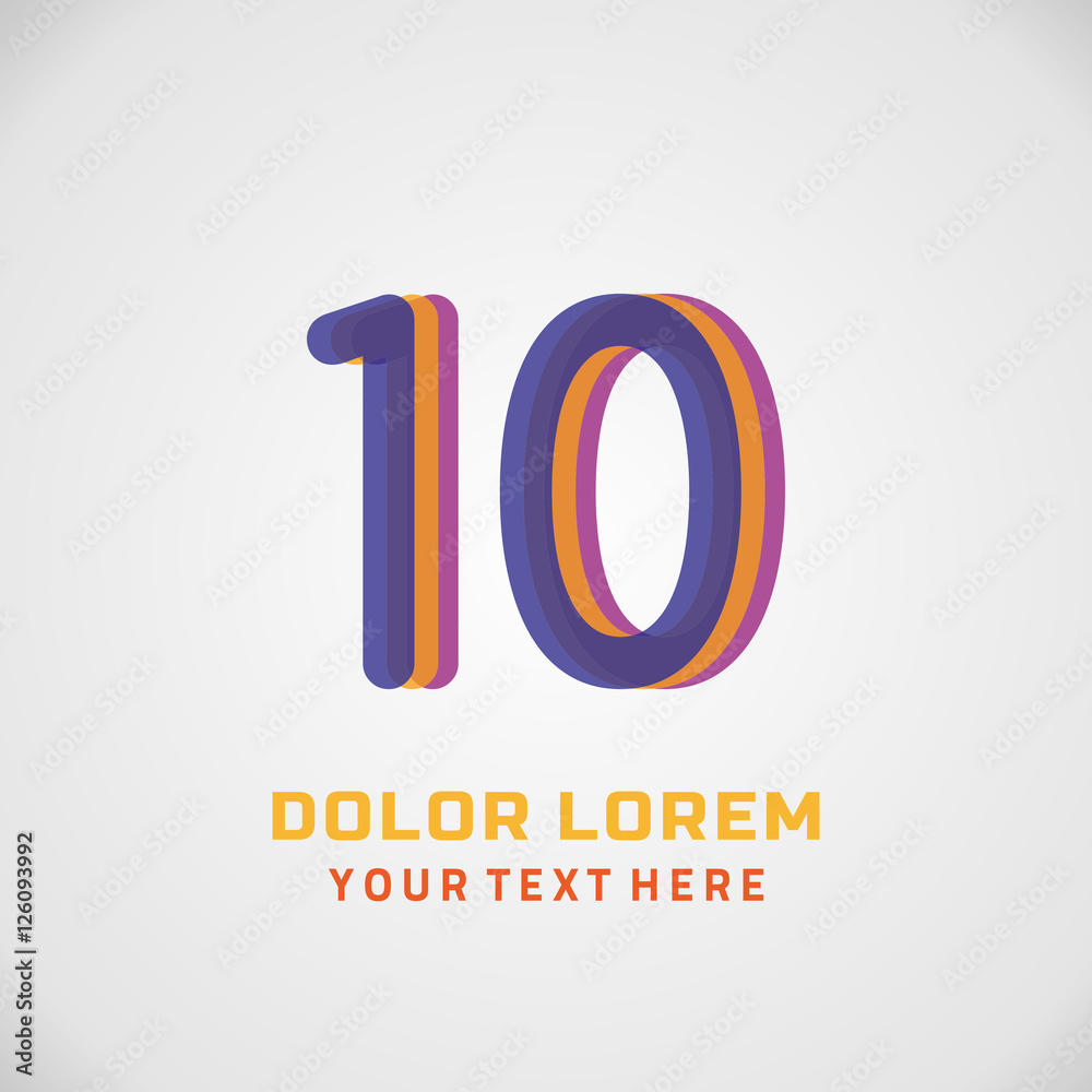 ten logo vector. logo template. Stock Vector | Adobe Stock