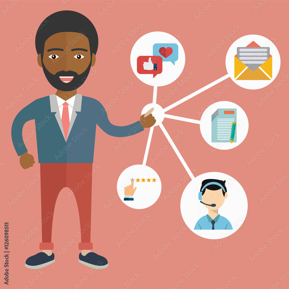 African businessman. Customer Relationship Management. System for ...