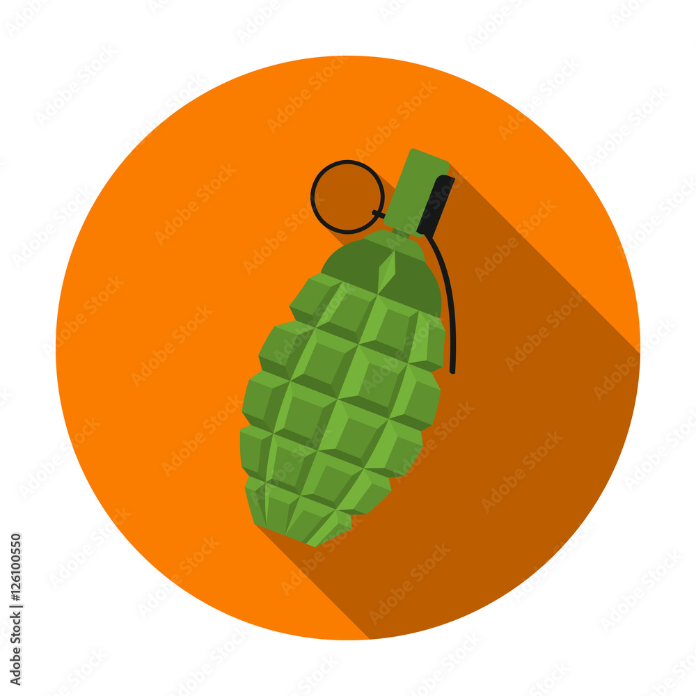 Grenade icon in flat style isolated on white background. Weapon symbol ...