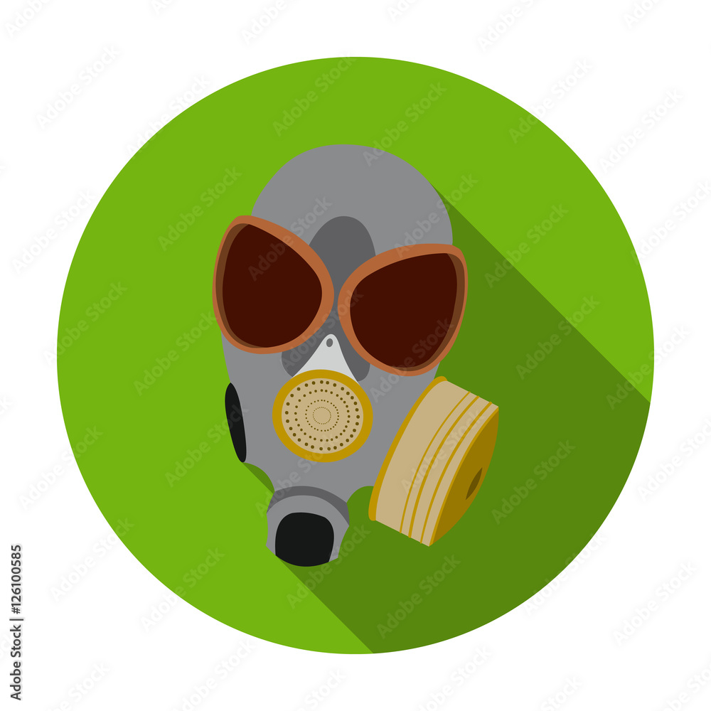 Gas mask icon in flat style isolated on white background. Weapon symbol ...