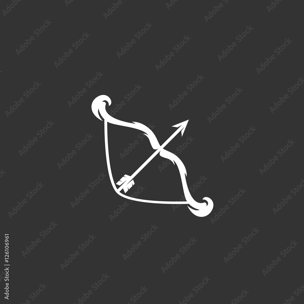 Bow logo on black background. Vector icon Stock Vector | Adobe Stock