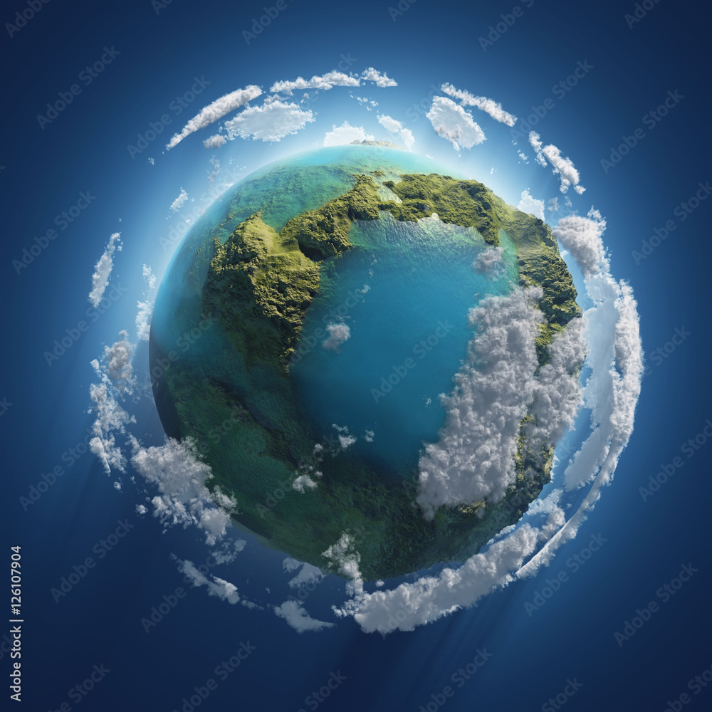 small Earth in the space Stock Illustration | Adobe Stock