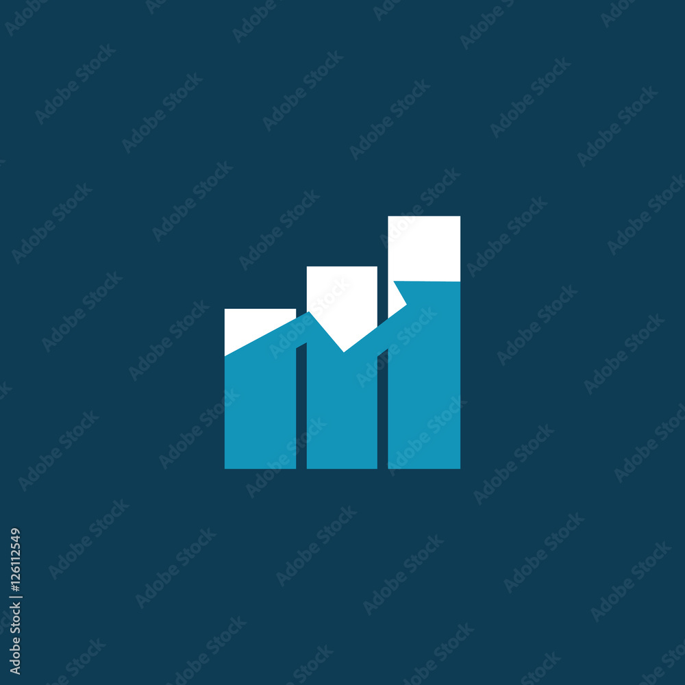 statistic logo with arrow Stock Vector | Adobe Stock