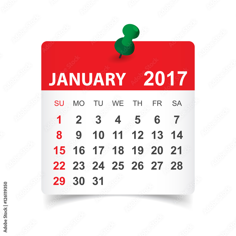 January 2017. Calendar vector illustration Stock Vector | Adobe Stock
