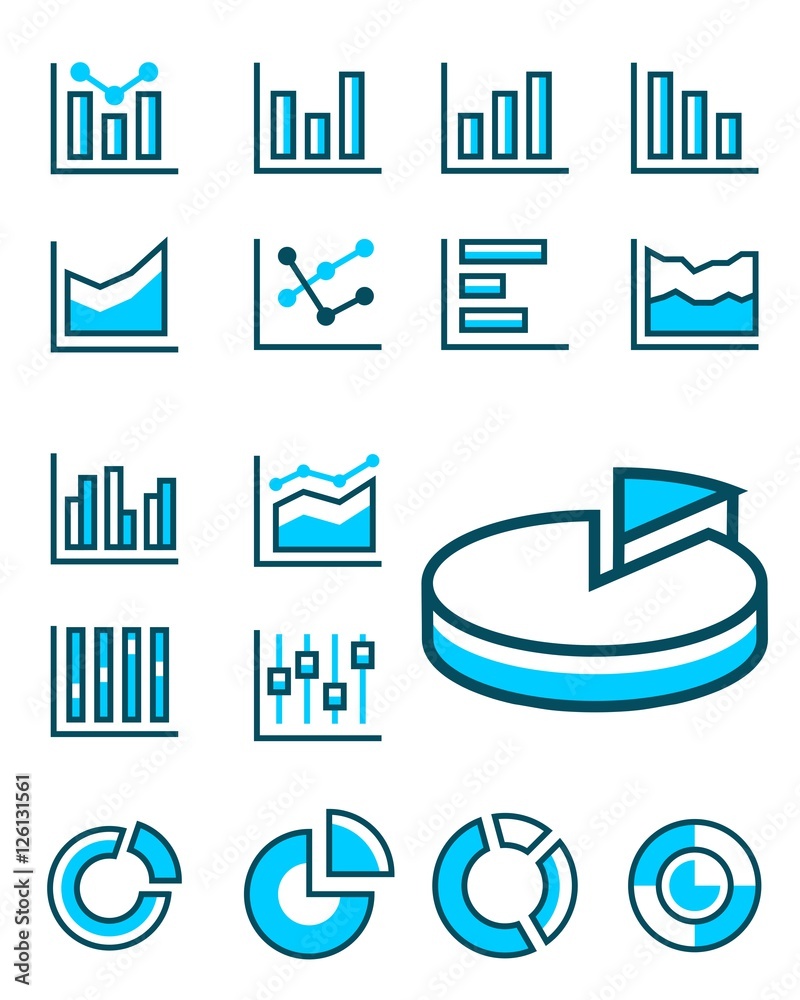 Set of Statistic Diagram Unique Icons Stock Vector | Adobe Stock