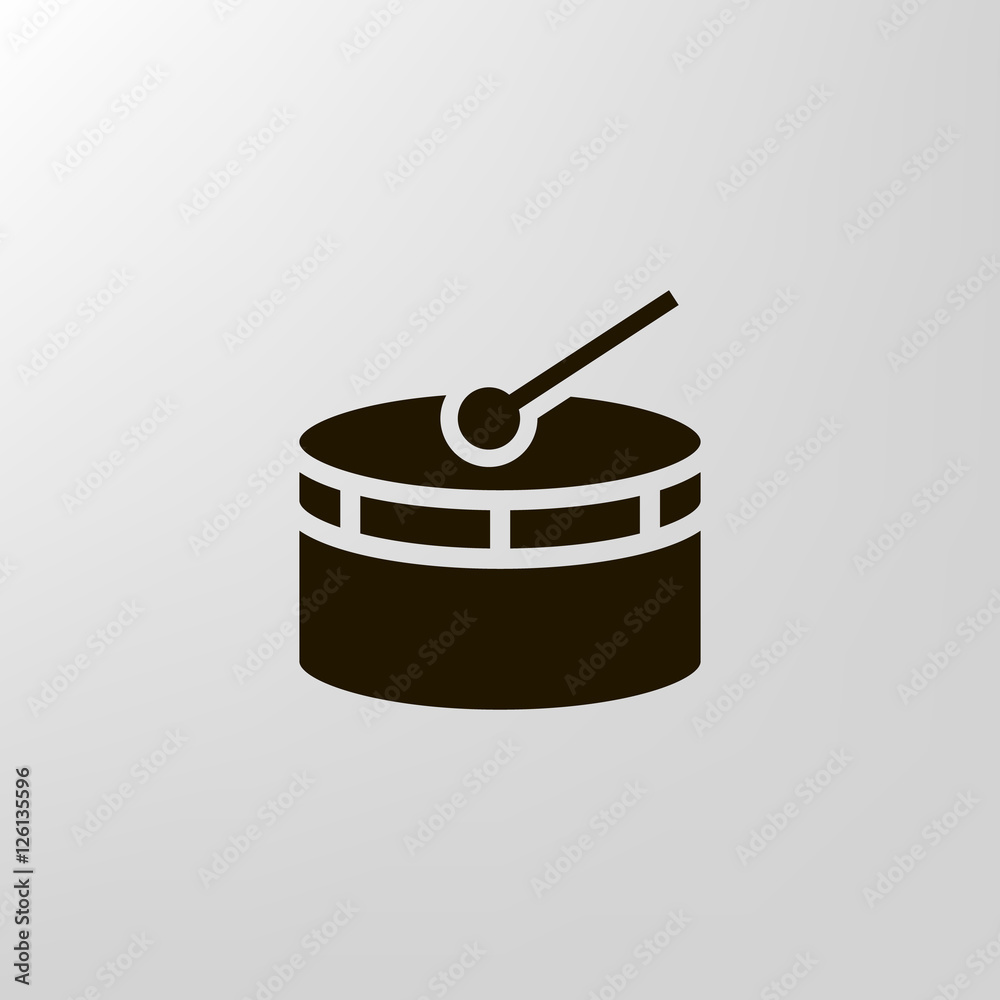 Drum icon vector, clip art. Also useful as logo, web UI element, symbol ...