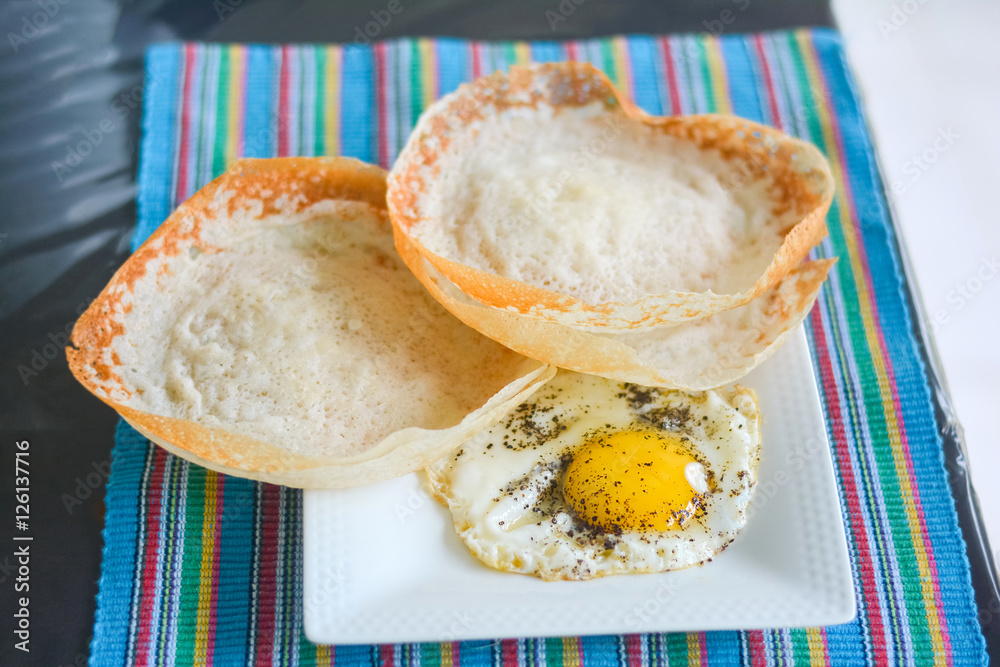 Fresh Homemade Sri Lankan Hoppers. Hoppers Are A Type Of Pancake Made ...