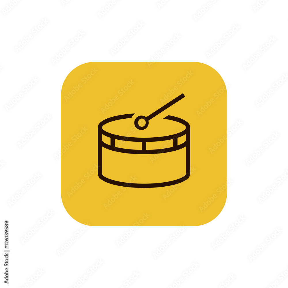 Drum icon vector, clip art. Also useful as logo, web UI element, symbol ...