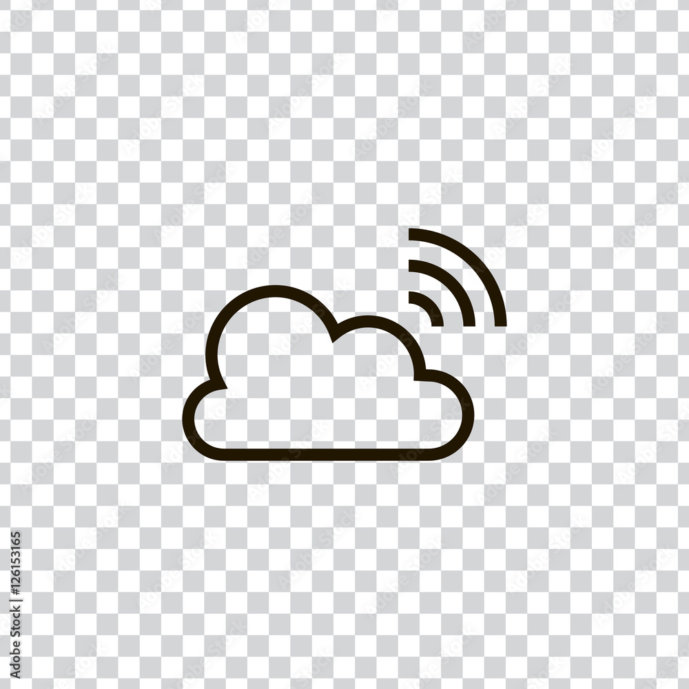 Broadcast icon vector, clip art. Live stream cloud computing. Also ...