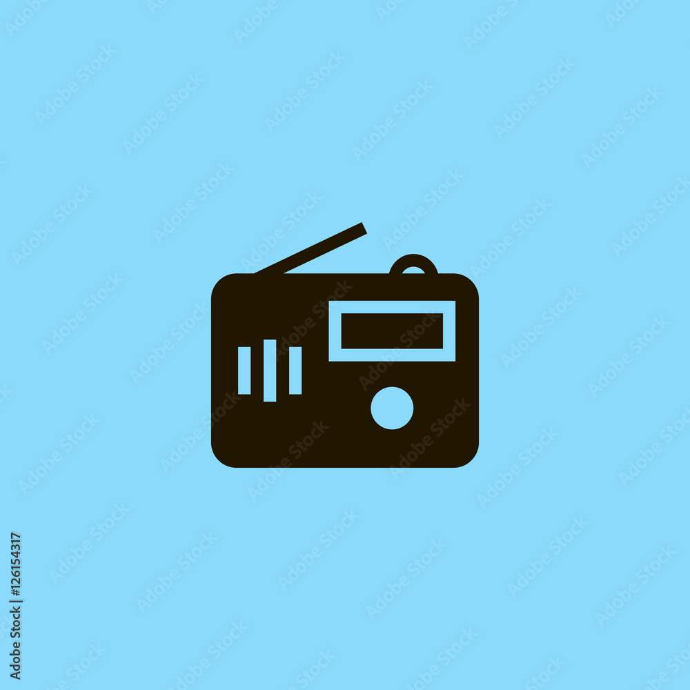 Radio icon vector, clip art. Also useful as logo, web UI element ...
