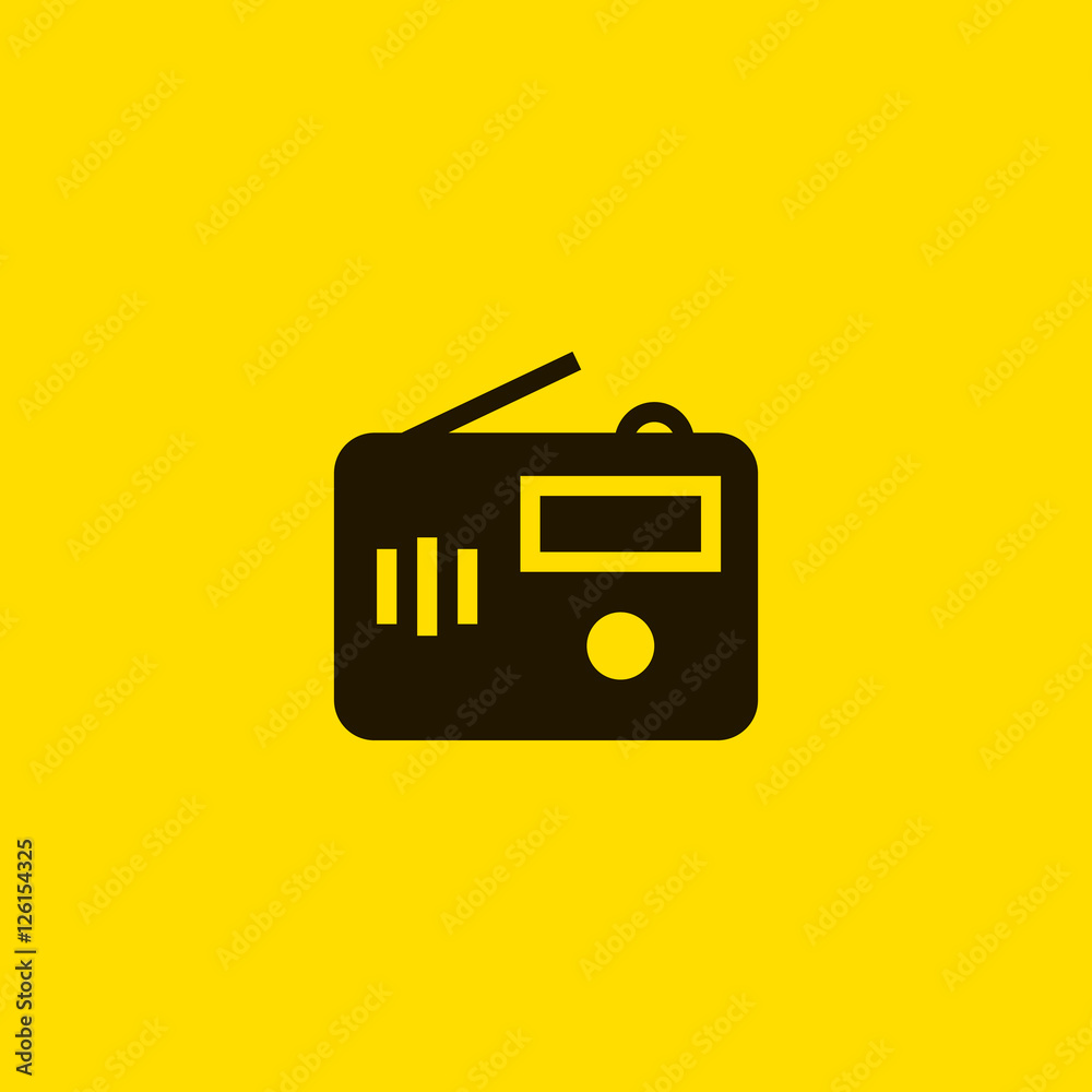Radio icon vector, clip art. Also useful as logo, web UI element ...
