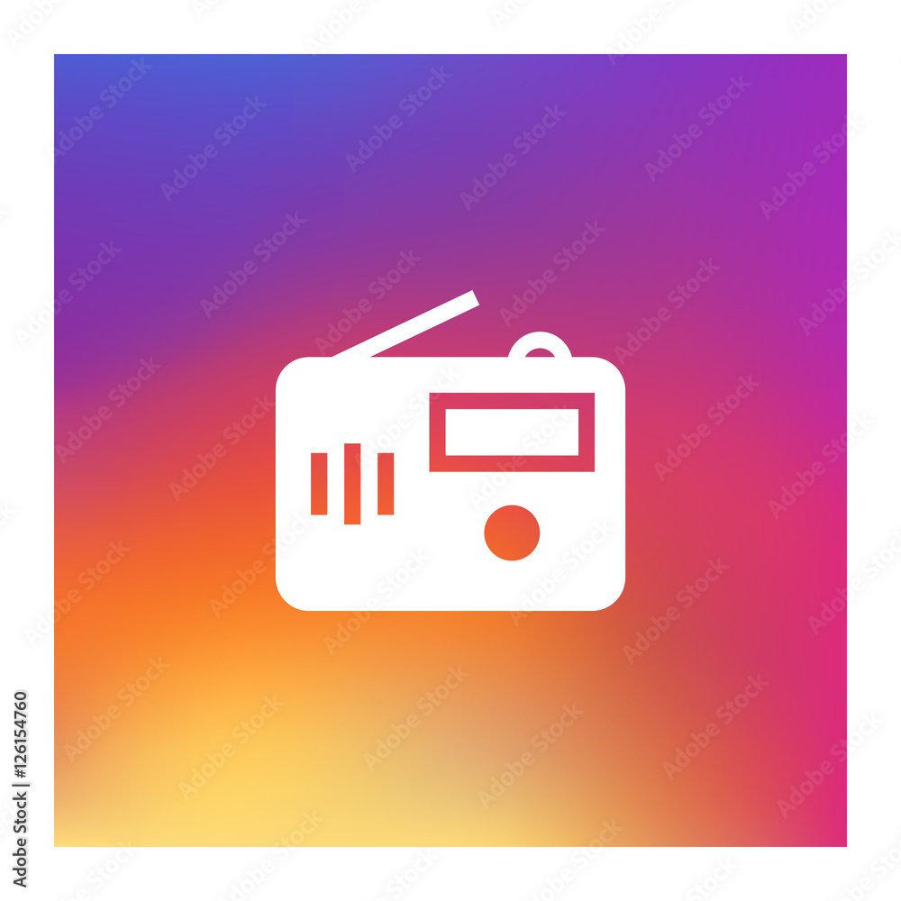Radio icon vector, clip art. Also useful as logo, web UI element ...