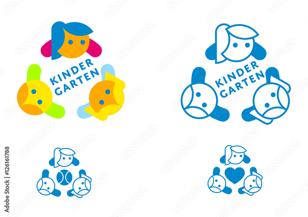 3kids in a circle Stock Vector | Adobe Stock