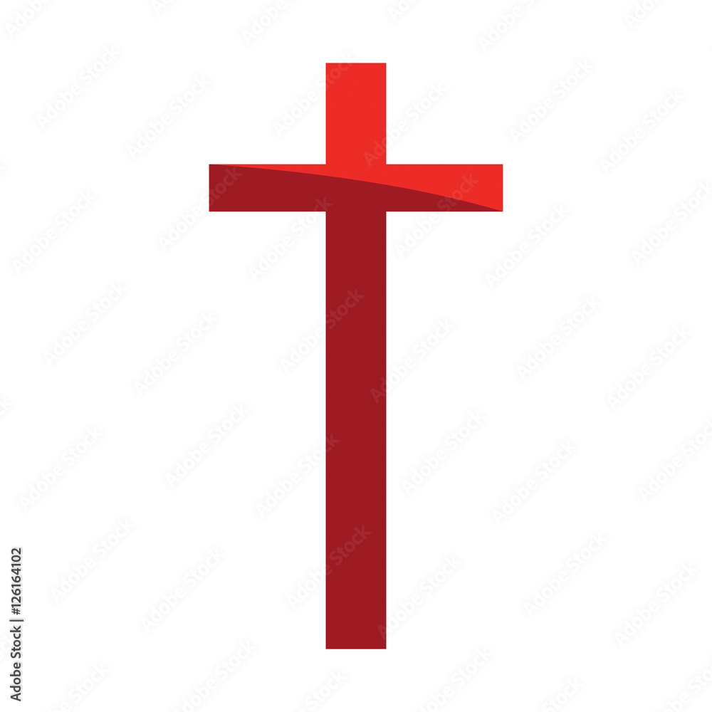 Print Vector illustration of a red cross on a white background Stock ...