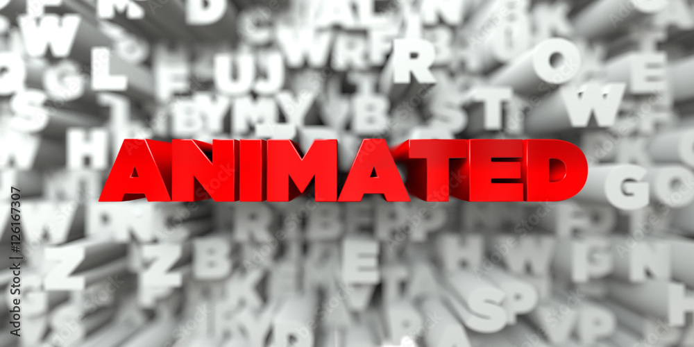 ANIMATED - Red text on typography background - 3D rendered royalty free ...