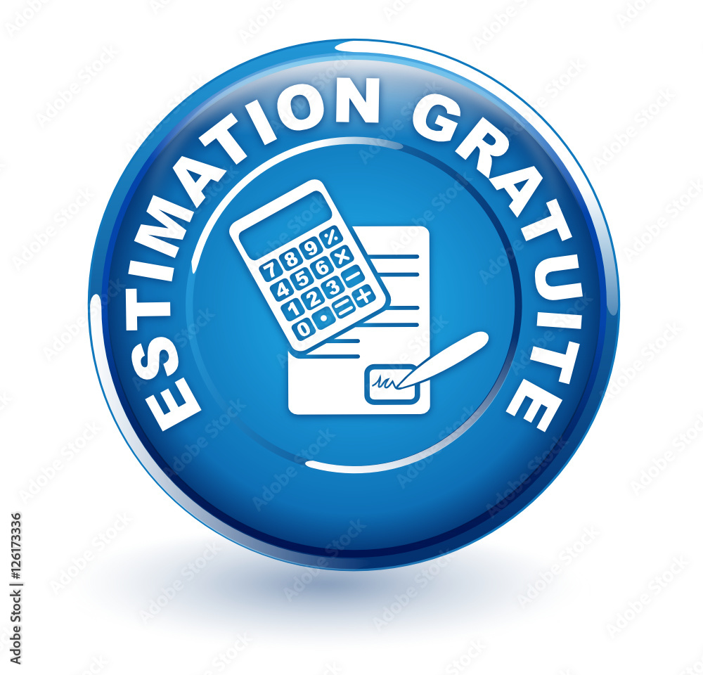 estimation gratuite sur bouton bleu Stock-Vektorgrafik | Adobe Stock