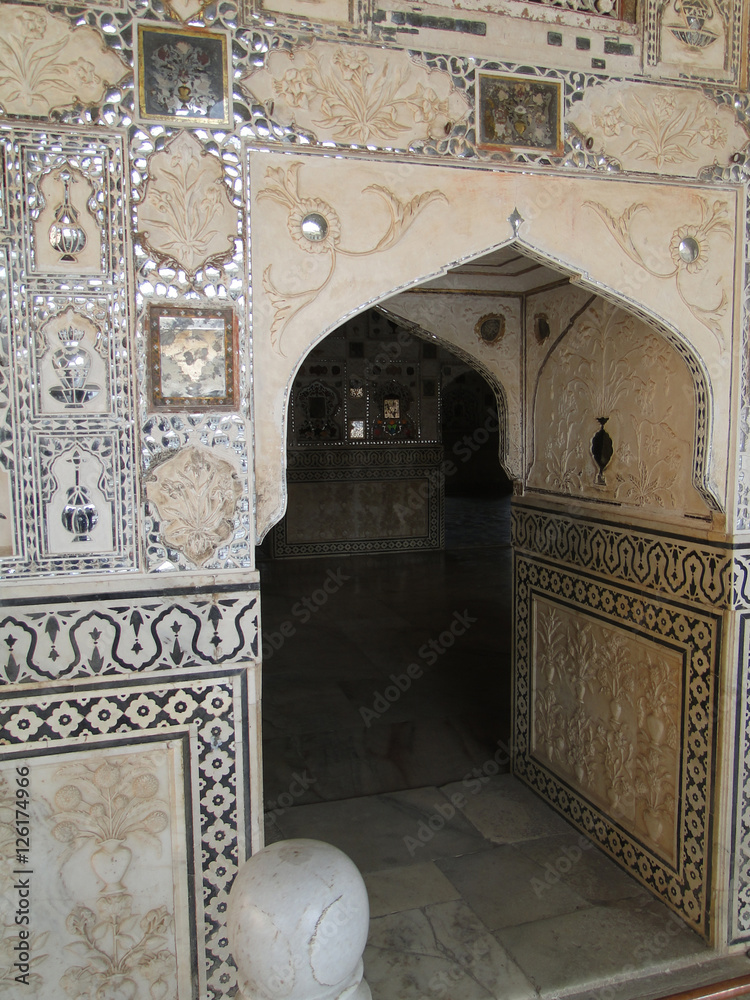 Detail, Sheesh mahal, mirrored palace foto de Stock | Adobe Stock