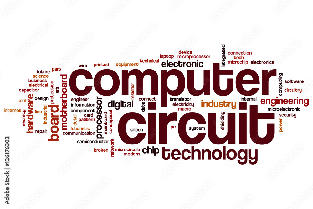 Computer circuit word cloud Stock Illustration | Adobe Stock