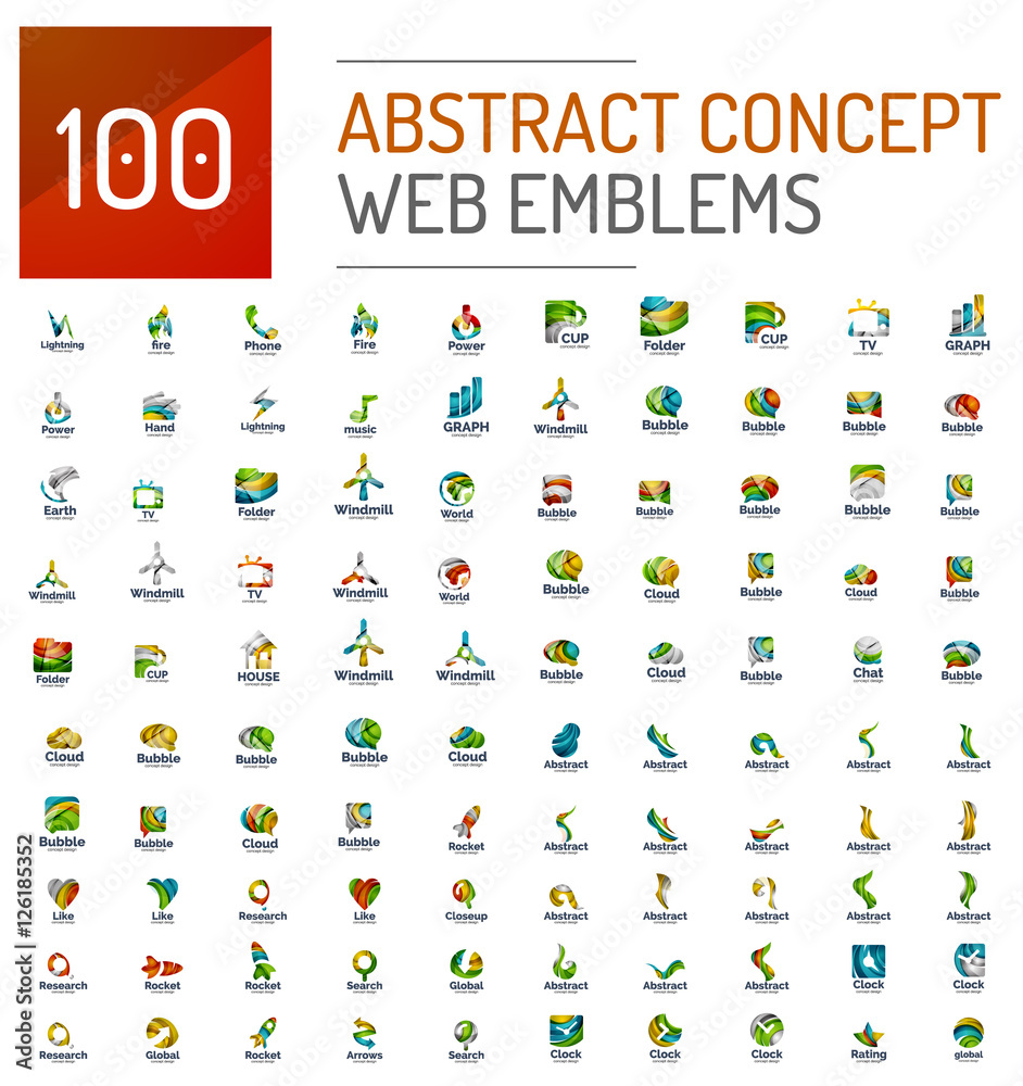 Set of 100 web internet concepts logo icons Stock Vector | Adobe Stock