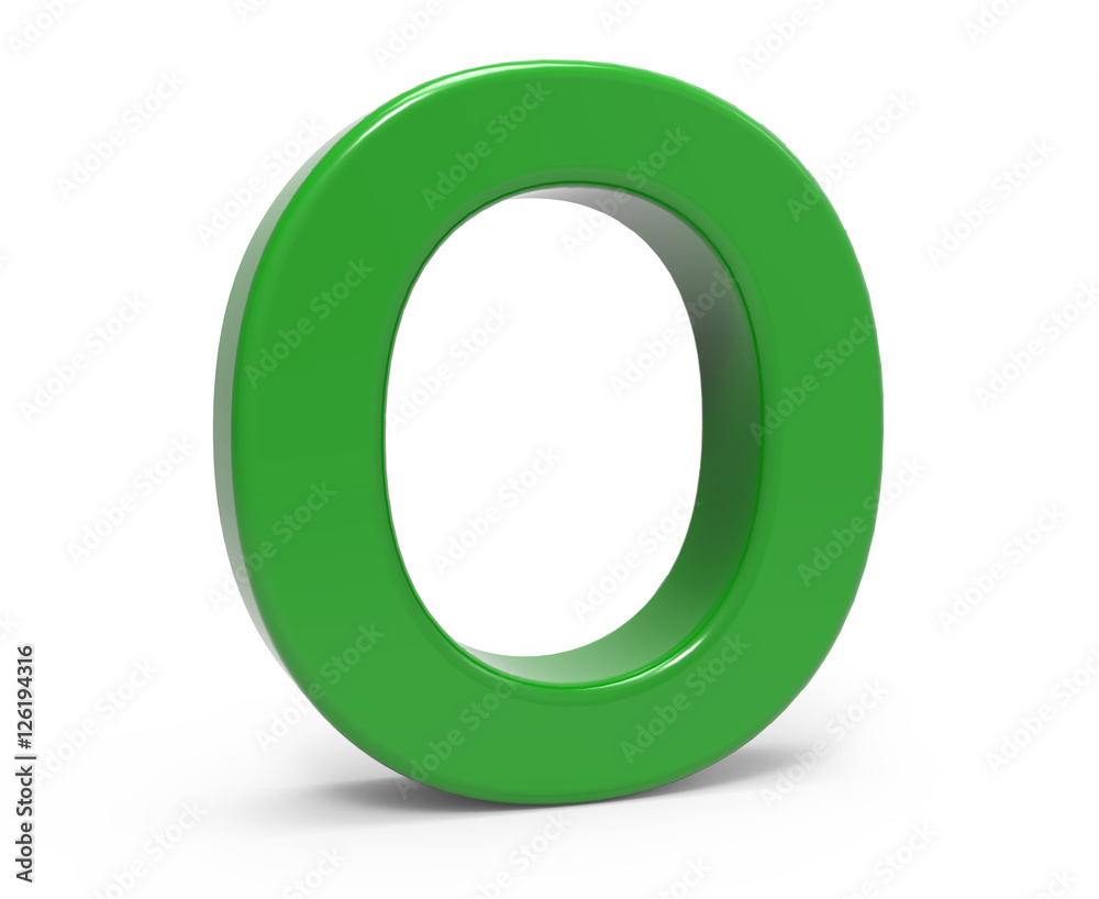 3d green letter O Stock 일러스트레이션 | Adobe Stock