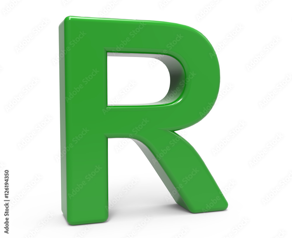 3d green letter R Stock Illustration | Adobe Stock
