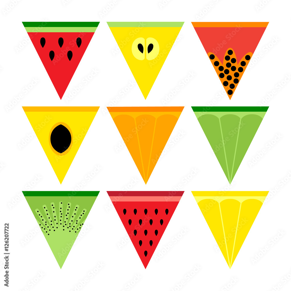 Fruit bunting flags Stock Illustration | Adobe Stock