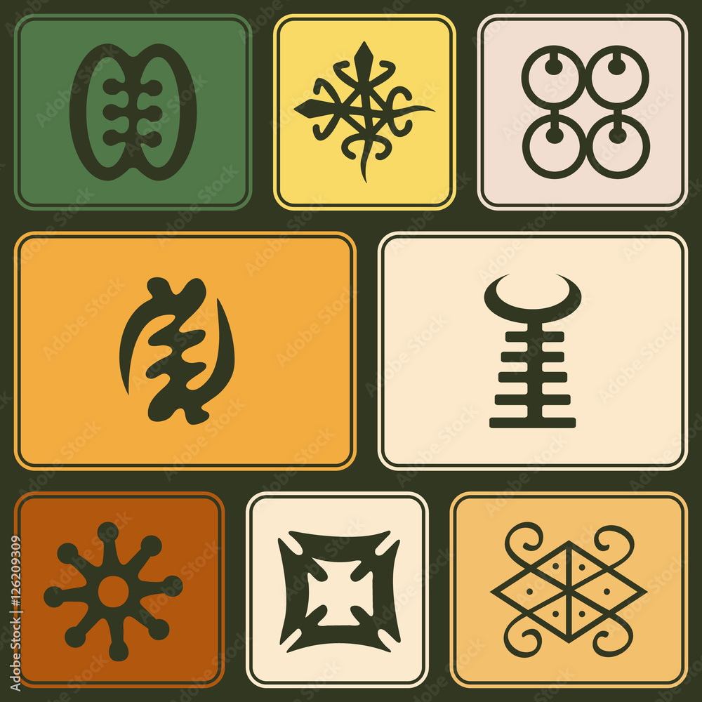 seamless pattern with adinkra symbols for your design Stock Vector ...
