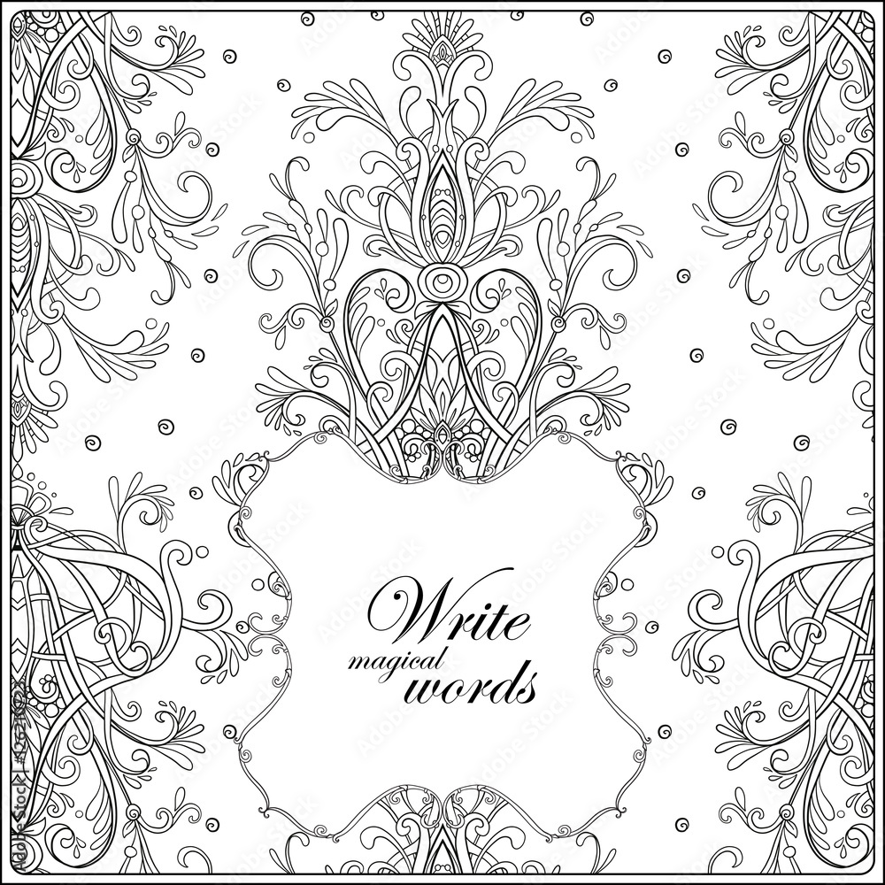 Floral pattern. Flower background. Floral Pattern with frame for text ...