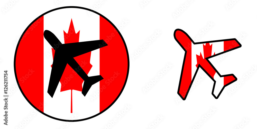 Nation flag - Airplane isolated - Canada Stock-Illustration | Adobe Stock