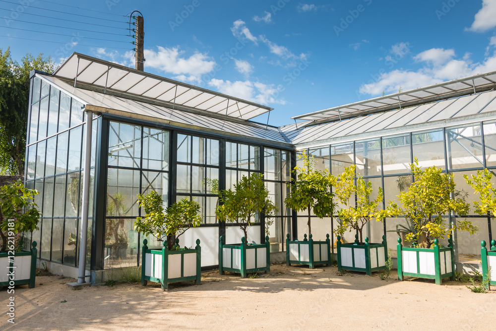 greenhouse of the "olfacties" garden at Coex, France Stock Photo ...