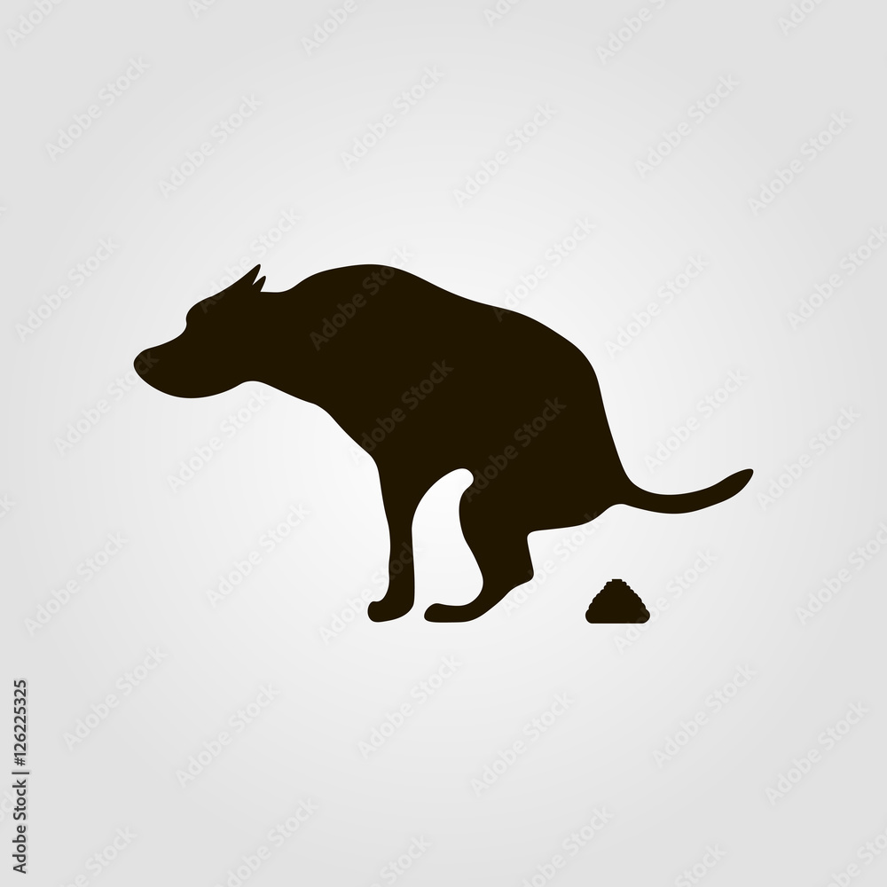 Shitting dog vector illustration Stock Vector | Adobe Stock