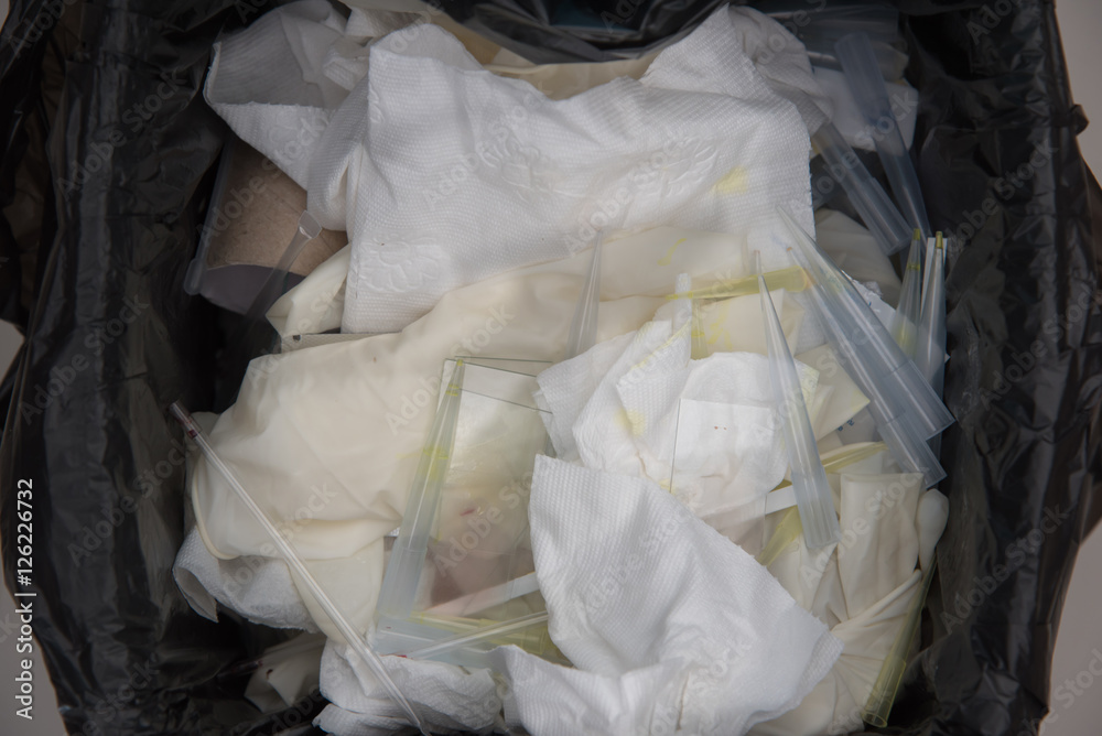 Correct Infectious waste in hospital,Needle and syringes in sharps ...