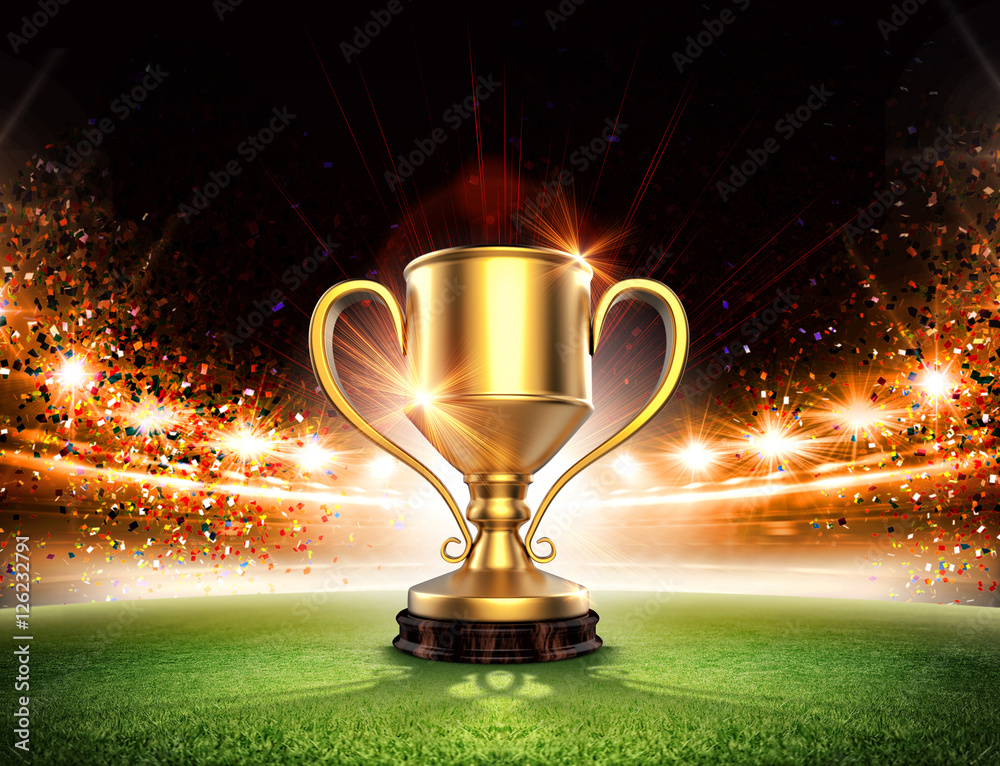 Winner cup in stadium Stock Illustration | Adobe Stock