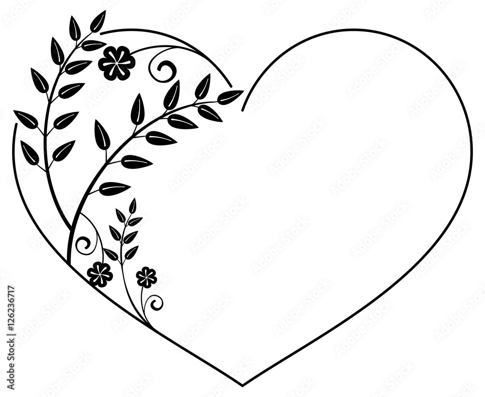 Heart Borders Black And White Clip Art