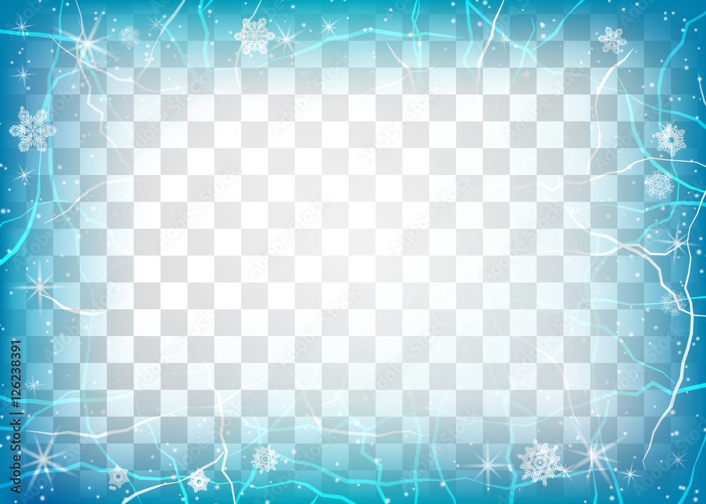 Frame of ice on transparent background. Winter frame. Stock Vector ...