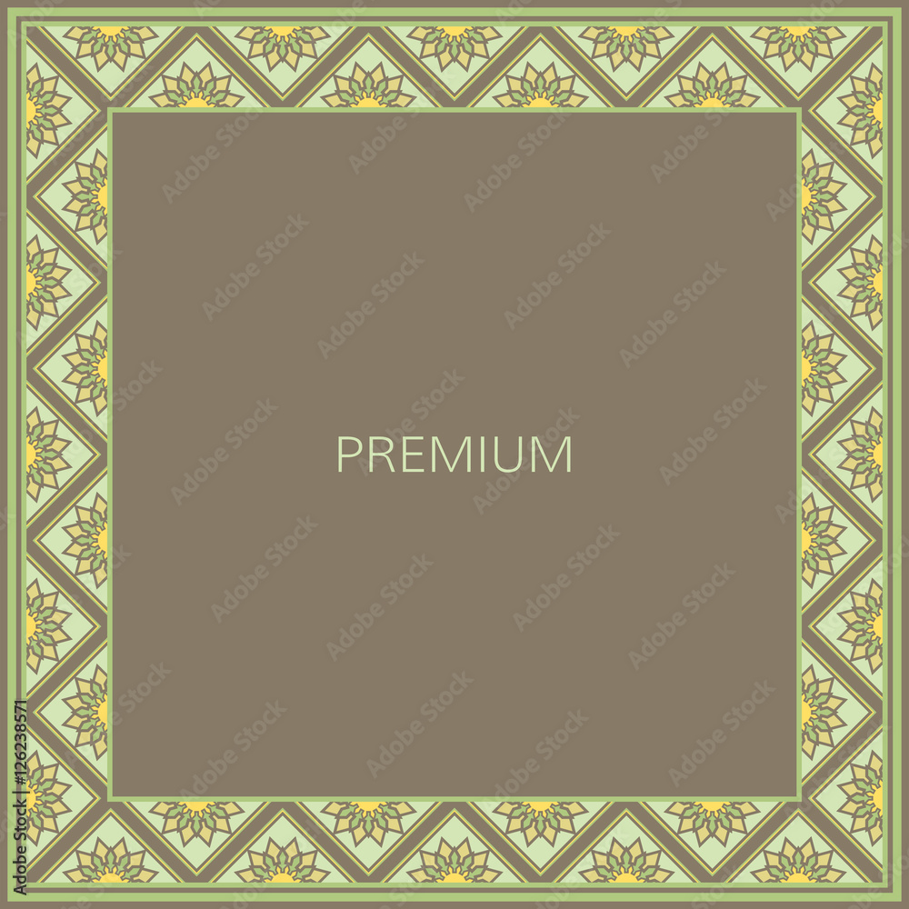 Vector islamic frame oriental style. Square vector border for design ...