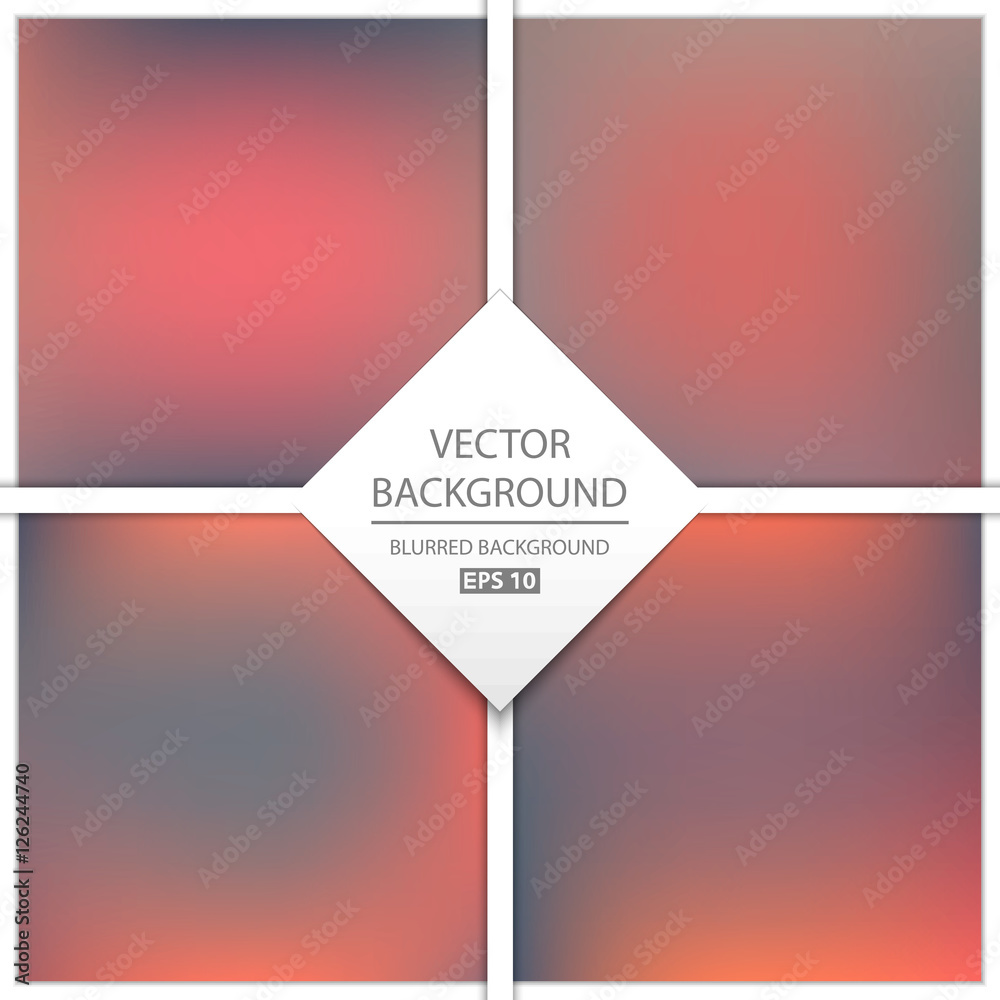Abstract Creative Concept Vector Multicolored Blurred Background Set For Web And Mobile