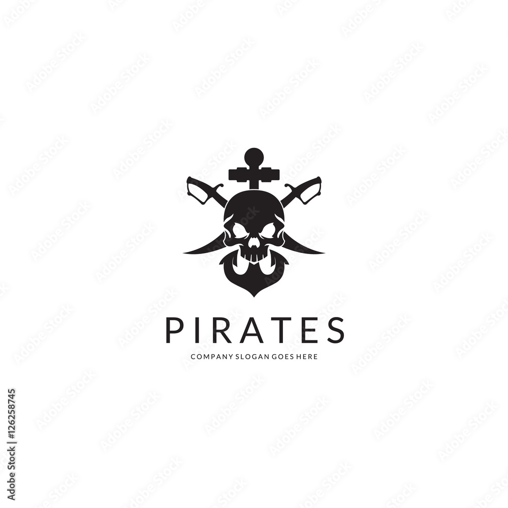 Pirates logo. Skull logotype Stock Vector | Adobe Stock