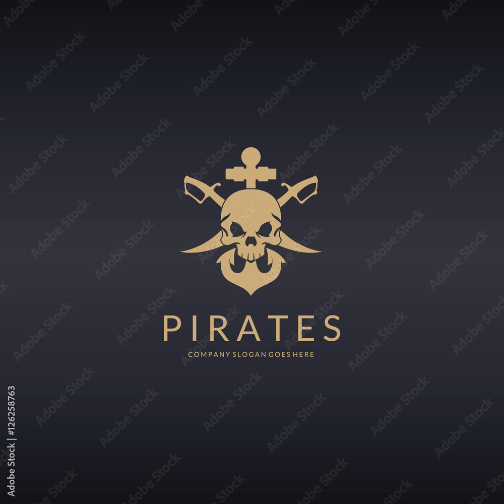 Pirates logo. Skull logotype Stock Vector | Adobe Stock