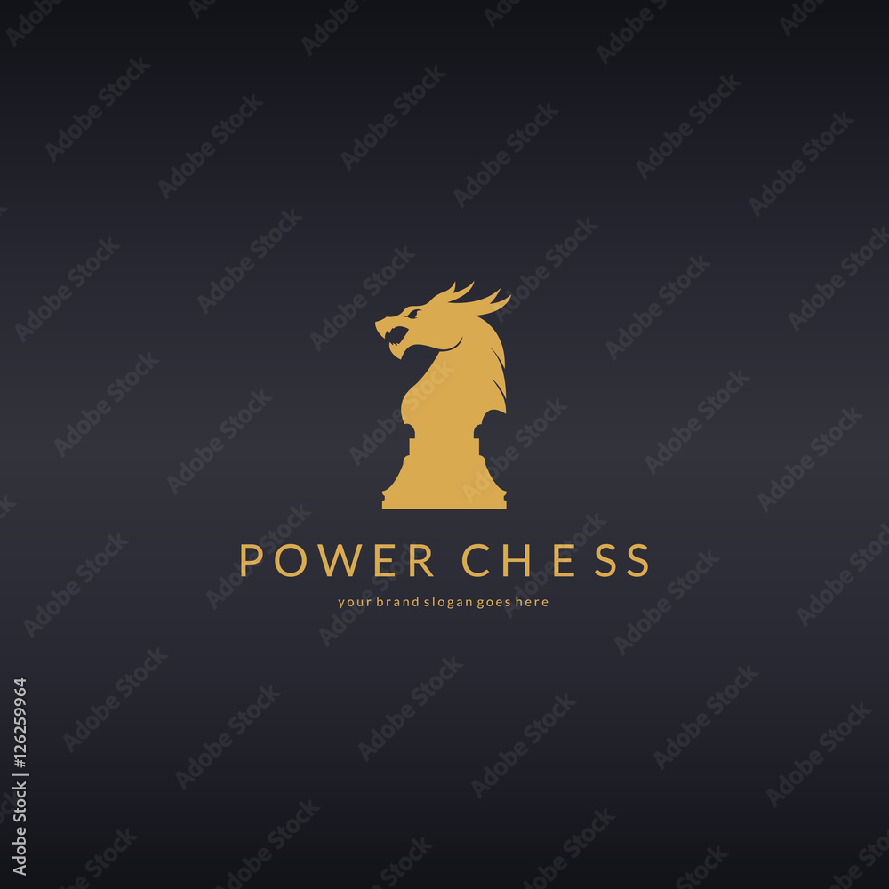 Dragon logo. Dragon chess logotype Stock Vector | Adobe Stock