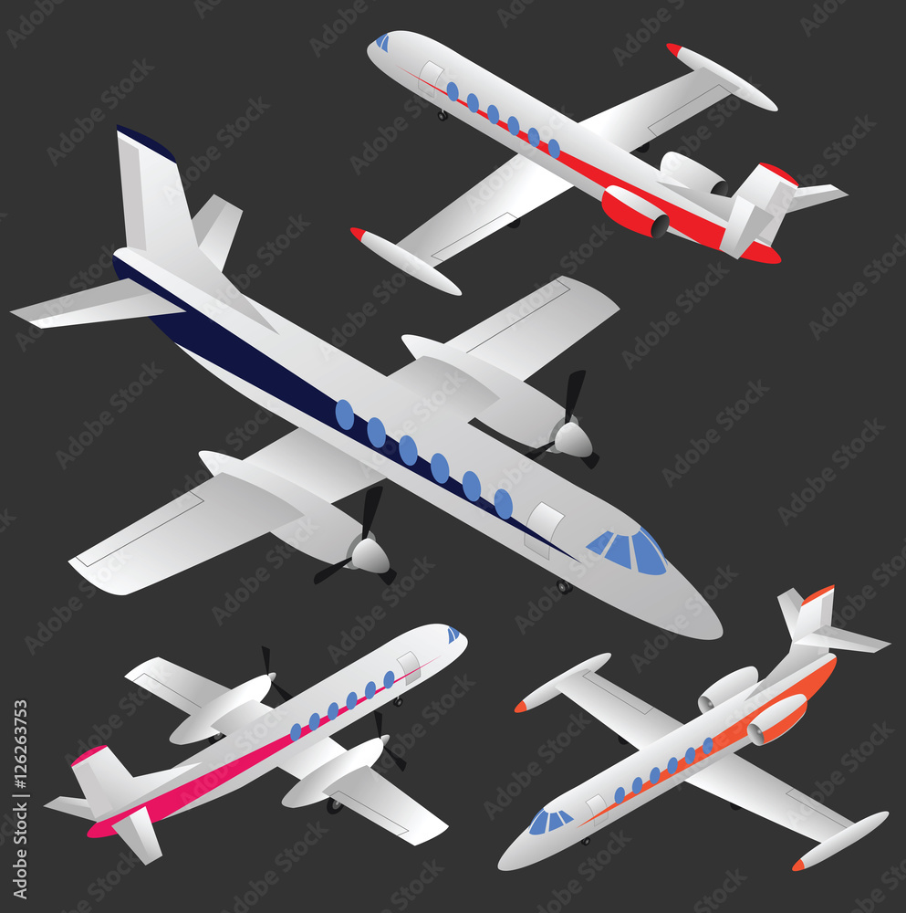 Set of vector planes Stock Vector | Adobe Stock