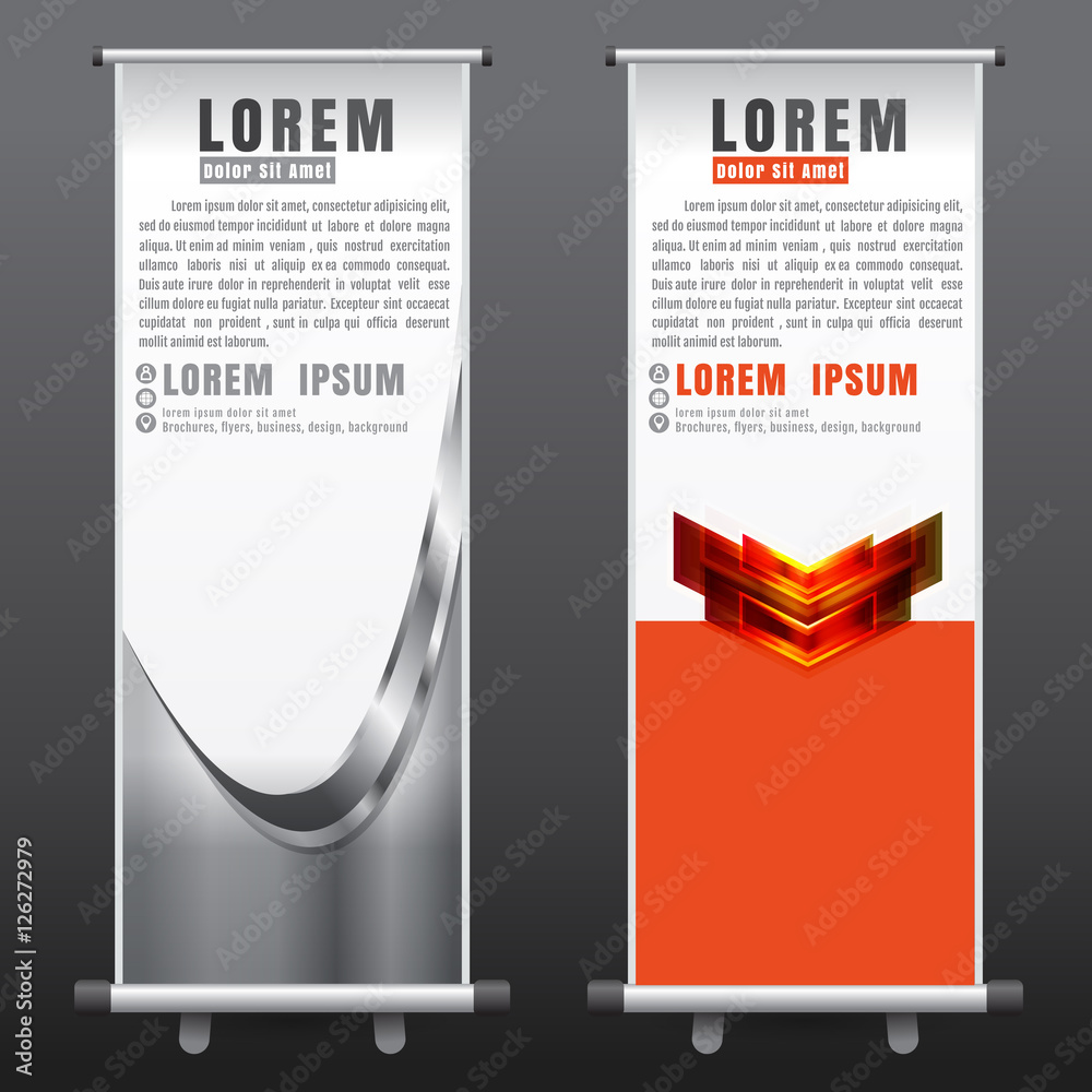 roll up business brochure flyer banner design vertical template vector ...