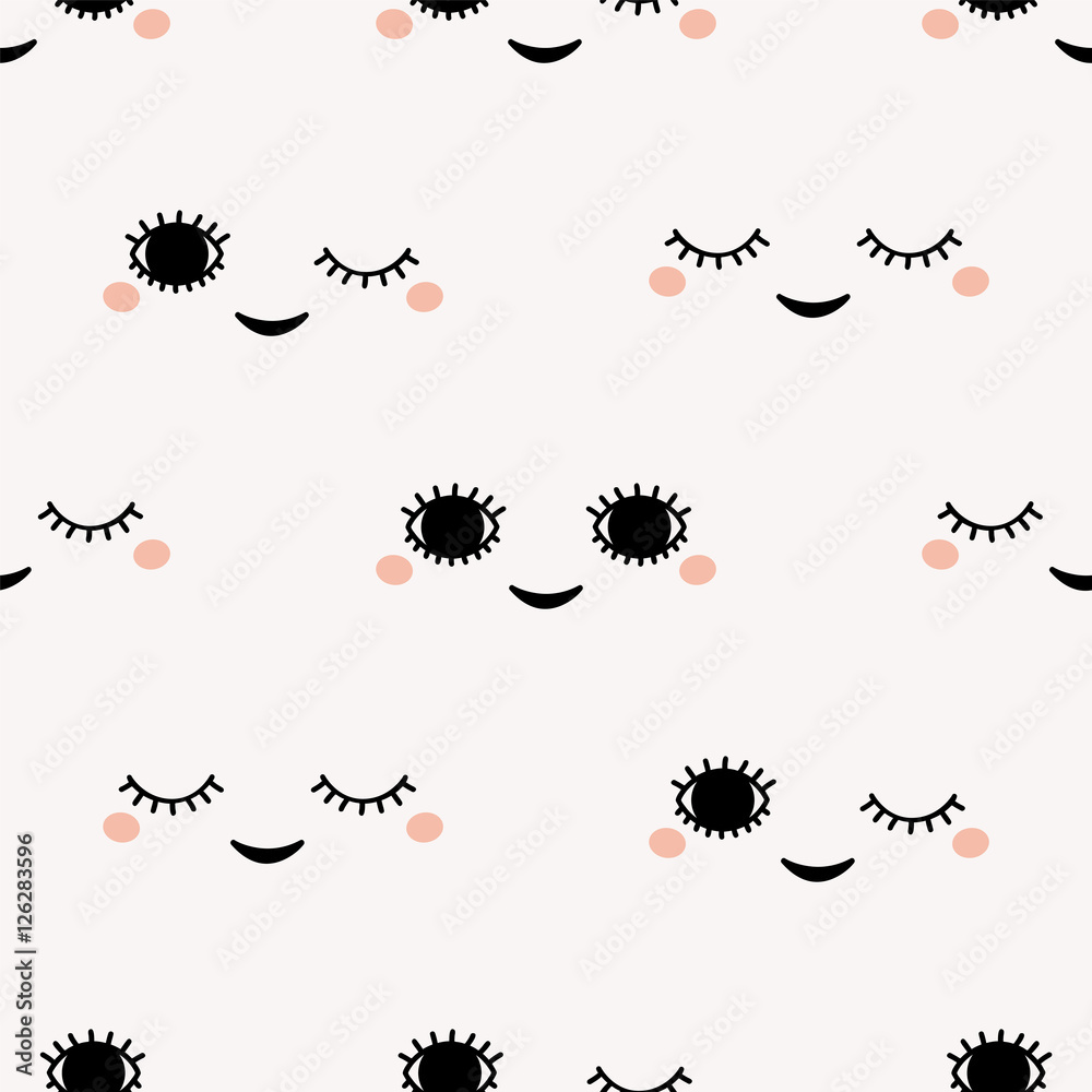 Cute faces Stock Vector | Adobe Stock