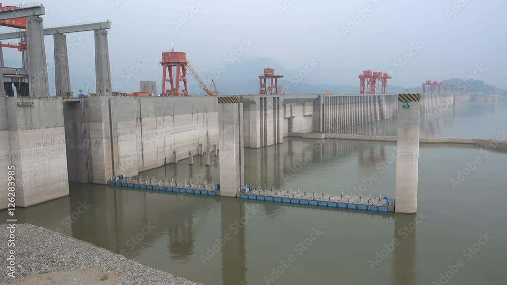 The Three Gorges Dam project in China Stock ビデオ | Adobe Stock