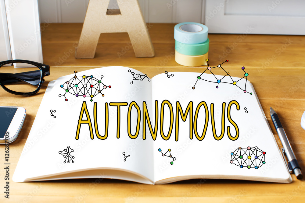 Autonomous concept with notebook Stock-Foto | Adobe Stock
