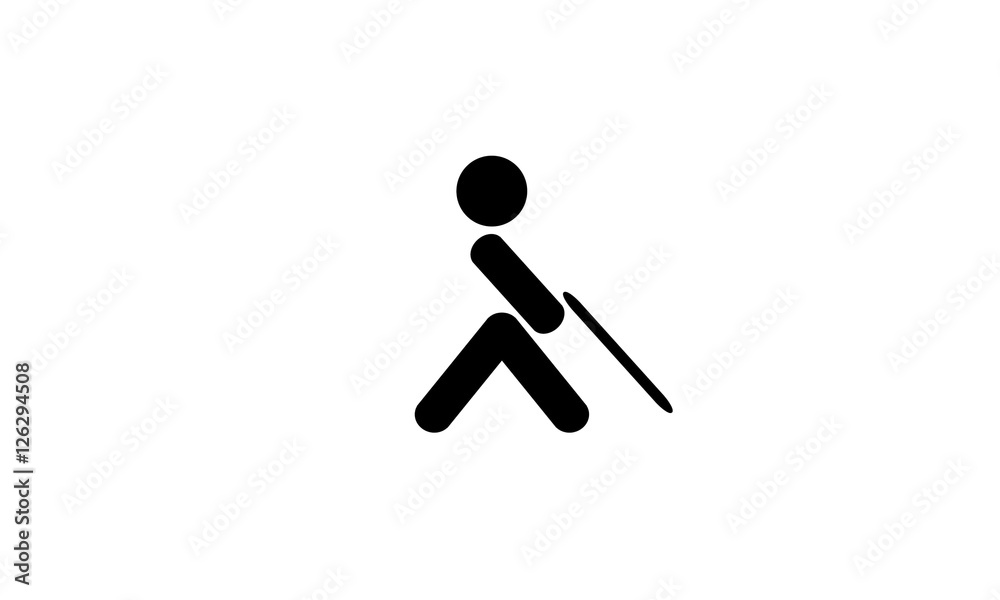 Logo of person incapacitated. Blind Stock Vector | Adobe Stock