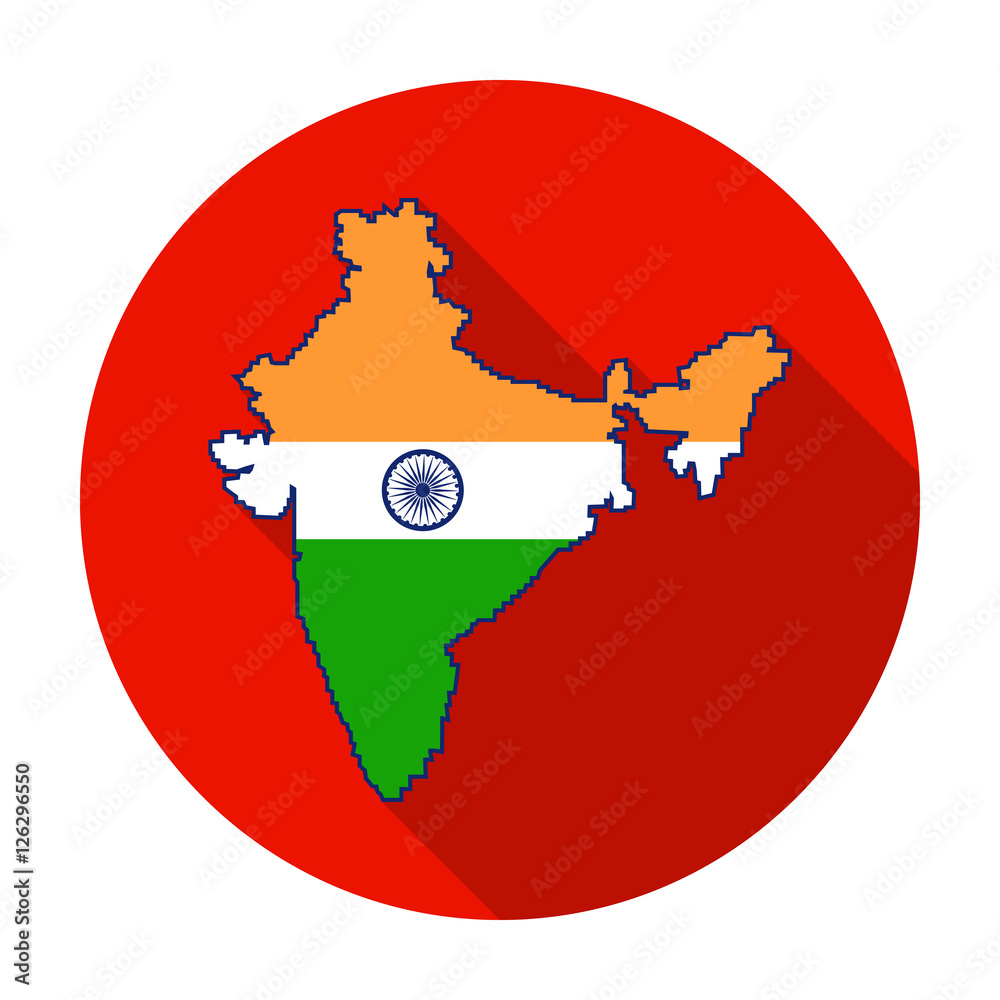 Indian territory icon in flat style isolated on white background. India ...