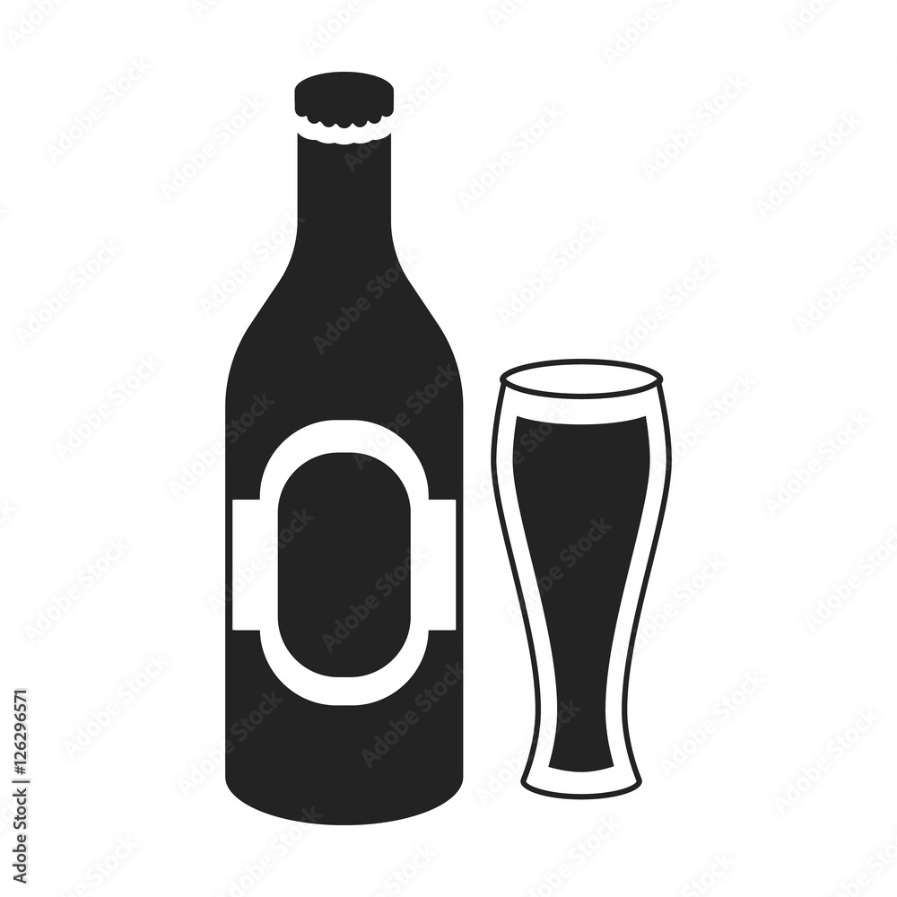 Beer icon in black style isolated on white background. Alcohol symbol ...